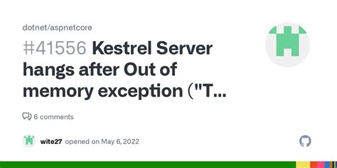 kestrel server hangs after out of memory exception the connection listener failed to accept