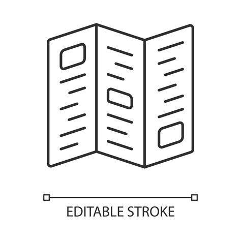 Information Booklet Brochure Linear Icon Advertising Pamphlet Thin Line Illustration Unfolded
