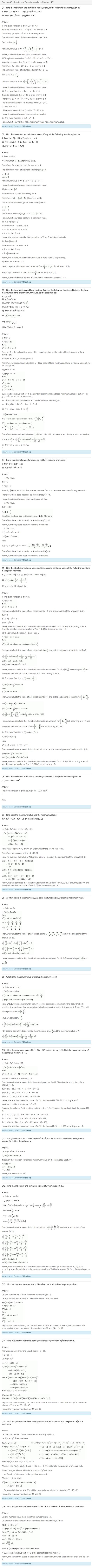 NCERT Solutions For Class Maths Chapter Applications Of Derivatives NCERTGUESS