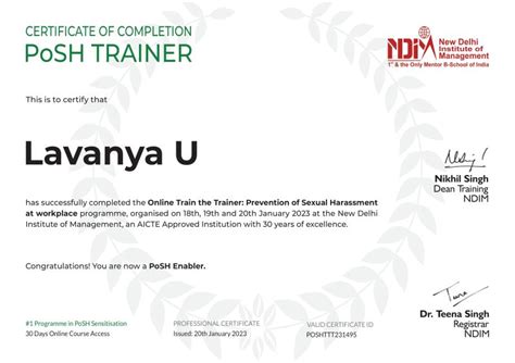 Lavanya U On Linkedin This Was Long Due Elated To Have Completed My Posh Trainer