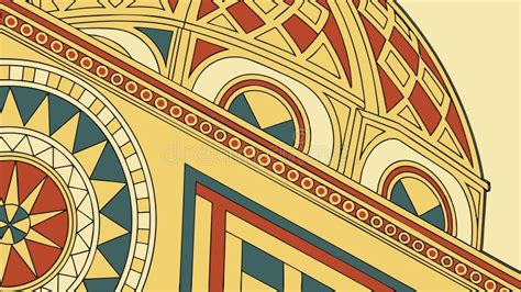 Dome Ceiling Ornate Design Architectural Detail Intricate Art Vector Design Generative Ai Stock