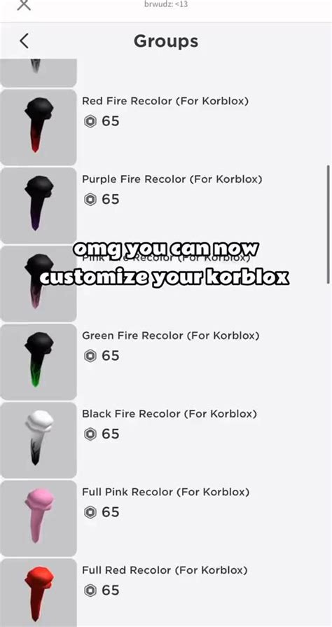 NEW KORBLOX COLOR LEG CODES Coding Berries Roblox Codes