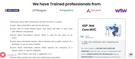 Asp Dot Net Training Course Tech Cryptors 2025