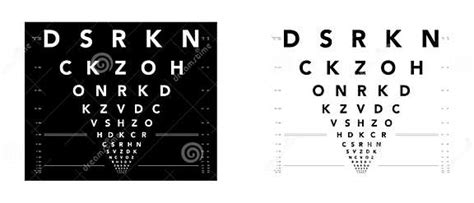 Logmar Chart Eye Test Chart Medical Illustration Line Vector Sketch Style Outline Isolated On