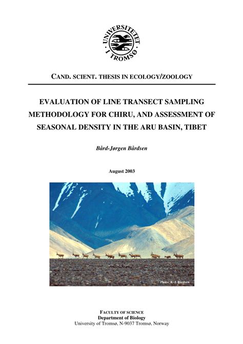 Pdf Evaluation Of Line Transect Sampling Methodology And Assessing Seasonal Density Of Chiru