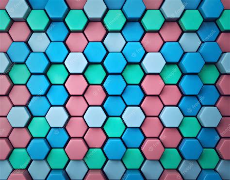 Premium Photo Abstract Hexagon Pattern Background Pastel Minimal Colors 3d Rendering