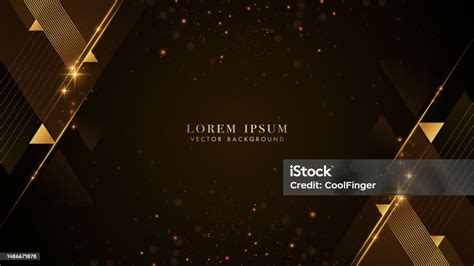 골드 트라이앵글 다이아몬드는 경사 황금 라인과 반짝이는 조명 효과 장식 요소로 우아하게 빛납니다 현대 추상 스타일 벡터 디자인 배경 주제에 대한 스톡 벡터 아트 및 기타