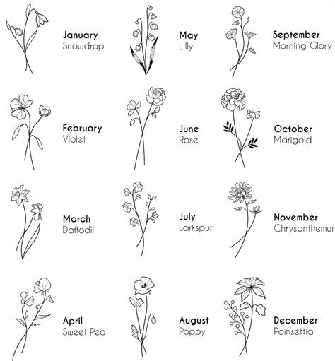 Geboorte Bloemen Tattoos
