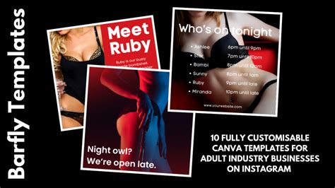 ADULT INDUSTRY INSTAGRAM CANVA TEMPLATE PACK BLACK RED