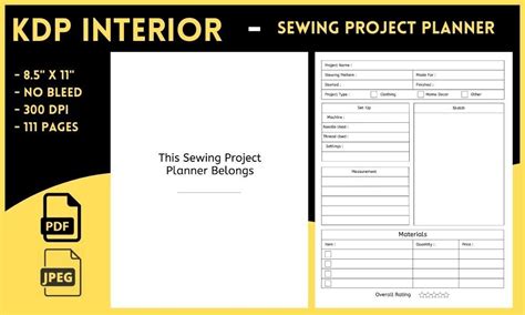 Sewing Project Planner Graphic By Salah Eddine · Creative Fabrica