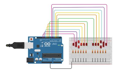 Circuit Design Luces Led Tinkercad