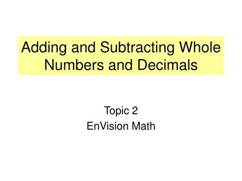 PPT Adding And Subtracting Whole Numbers And Decimals PowerPoint Presentation ID