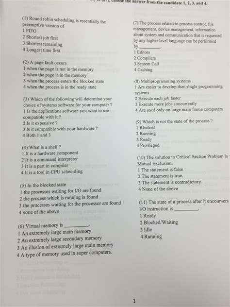 [solved] 1 Round Robin Scheduling Is Essentially Solutioninn