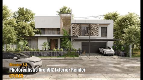How To Create A Photorealistic Archviz Exterior Render In Blender 33 Cycles Youtube