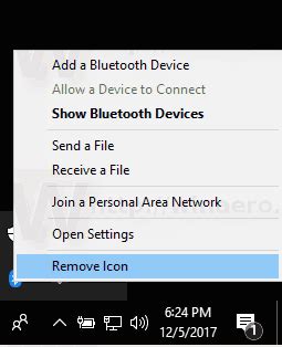 How To Add Or Remove Bluetooth Taskbar Icon In Windows 10