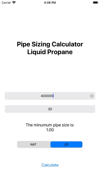 Gas Pipe Sizing Calculator For Iphone App Download