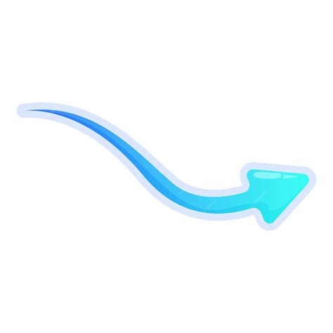 Premium Vector Blue Wavy Arrow Pointing Right Showing Direction