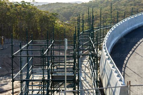 Image Of Scaffolding And Platform Beside Bridge At Worksite Austockphoto