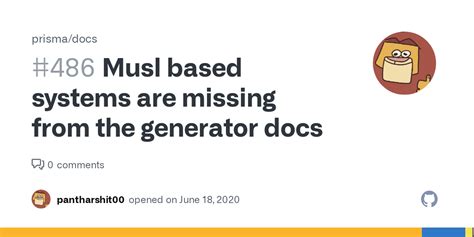 Musl Based Systems Are Missing From The Generator Docs · Issue 486