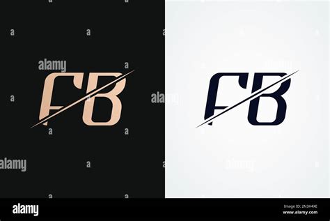 Fb Letter Logo Design Vector Template Gold And Black Letter Fb Logo Design Stock Vector Image