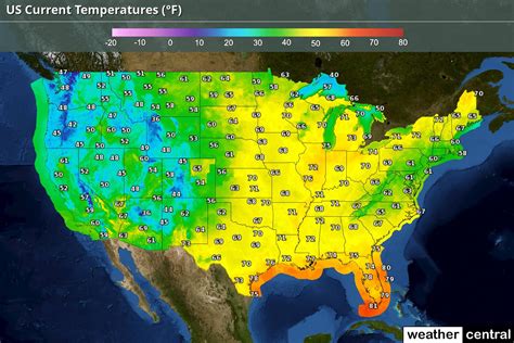 Current Temperature Map Of Us Printable Map Of The Us