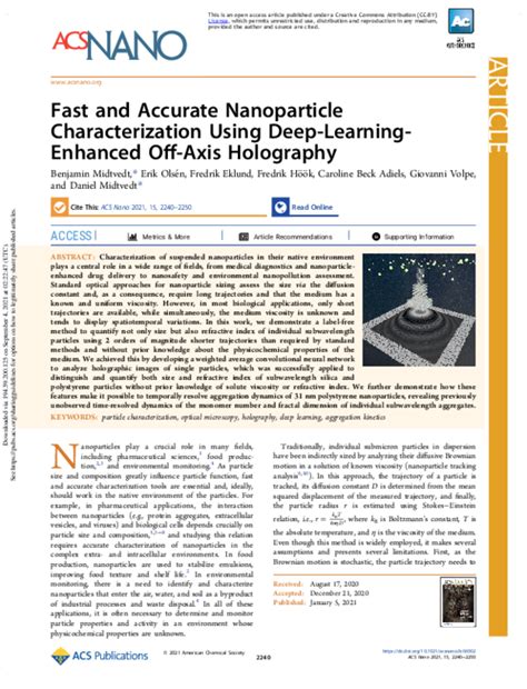 Pdf Fast And Accurate Nanoparticle Characterization Using Deep