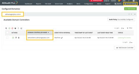 Domain Errors Event Collection Troubleshooting Adaudit Plus