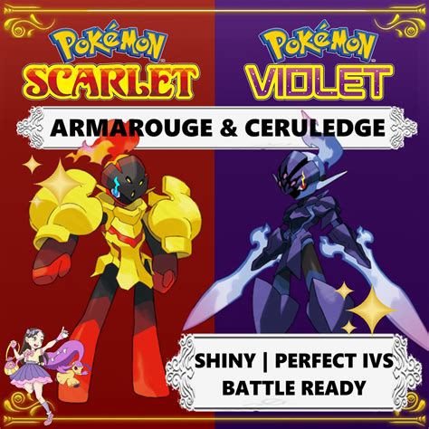 Pokemon Scarlet Violet 6iv Shiny Armarouge And Ceruledge Battle Ready Ebay