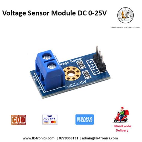 Voltage Sensor Module Dc 0 25v Test Electronic For Arduino Diy Kit Lk