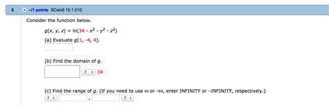 Solved Consider The Function Below Gx Y Z Ln34 X2
