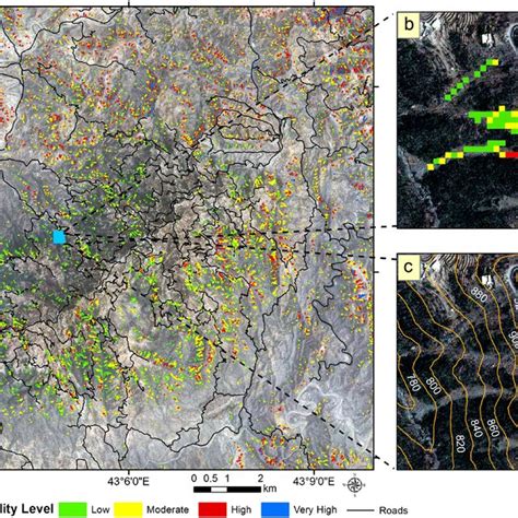 A Susceptibility Map Showing The Susceptibility Level For Areas