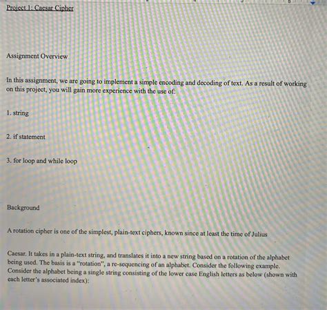 Answered Project 1 Caesar Cipher Assignment… Bartleby