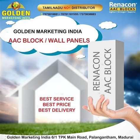 Lightweight Aac Block At Rs 60 Piece Aerocon Blocks In Madurai Id 2851855684673