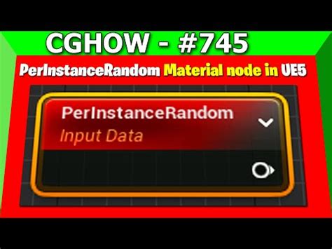 Per Instance Random Material Node In UE Tutorial UE Material All Node Series YouTube