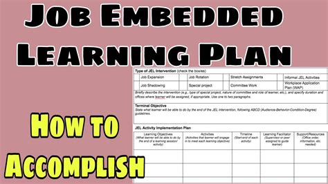 Job Embedded Learning For Teachers How To Accomplish Jel Plan Youtube