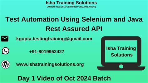 Selenium With Java Day 1 Video On 4th October 2024callwhatsapp Us On 91 8019952427 To Enroll