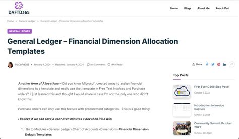 Learn About D365 Financial Dimension Templates Jolie Tanigawa Dillon Mct Posted On The Topic