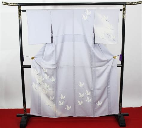 Yahooオークション 附下訪問着 鶴 単衣 身丈155cm 裄丈625cm 着物
