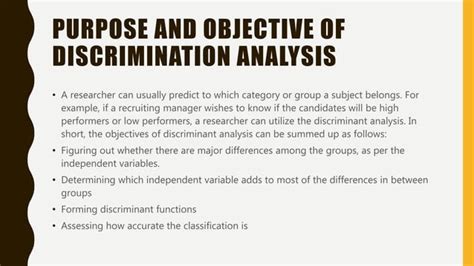 Discrimination Analysis Ppt