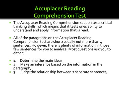 Accuplacer Reading Comprehension Test