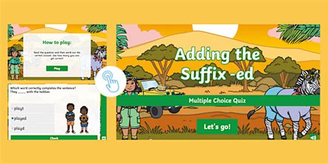 Adding The Suffix Ed Ks1 English Multiple Choice Quiz
