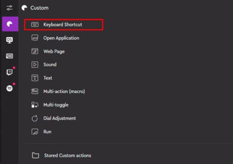 Custom Action Keyboard Shortcut