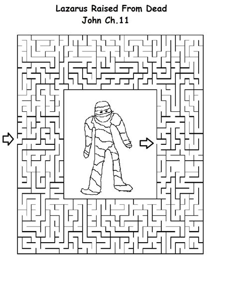 Printable Jesus Raises Lazarus Activity Sheets All Free Printables