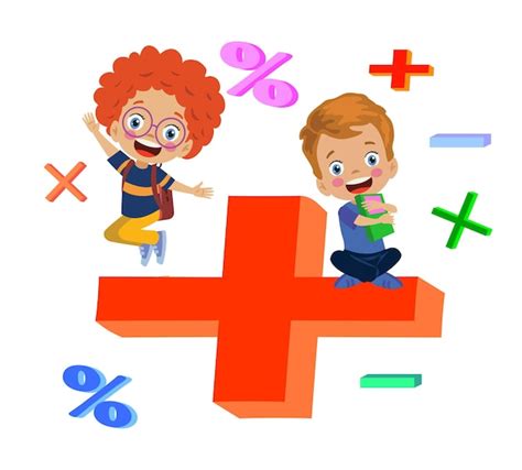 Operaciones Matemáticas Símbolos Suma División Resta Suma Vector Premium