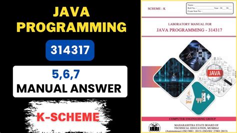 Java Programming Jpr Manual Answer K Scheme Msbte 4th Semester 314317 Youtube