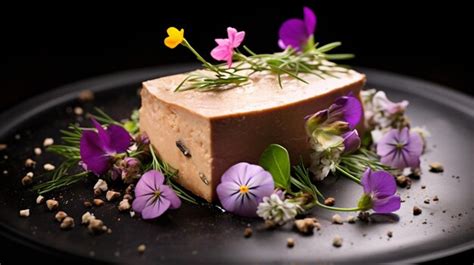 Premium Photo Foie Grass A Pate Decorated With Edible Flowers