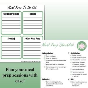Weekly Meal Prep Planner Meal Prep Checklist Cheat Sheet Printable