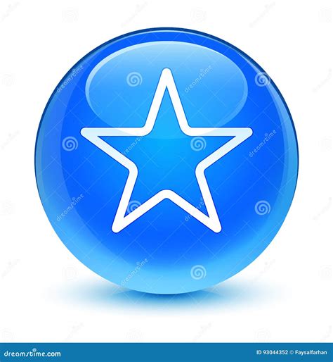 Star Icon Glassy Cyan Blue Round Button Stock Illustration