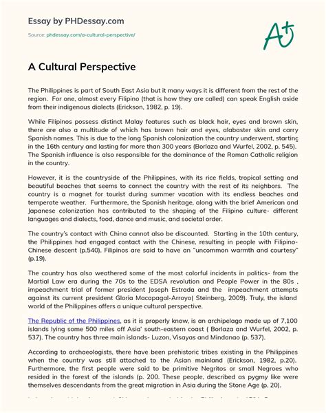 A Cultural Perspective Narrative And Persuasive Essay Example