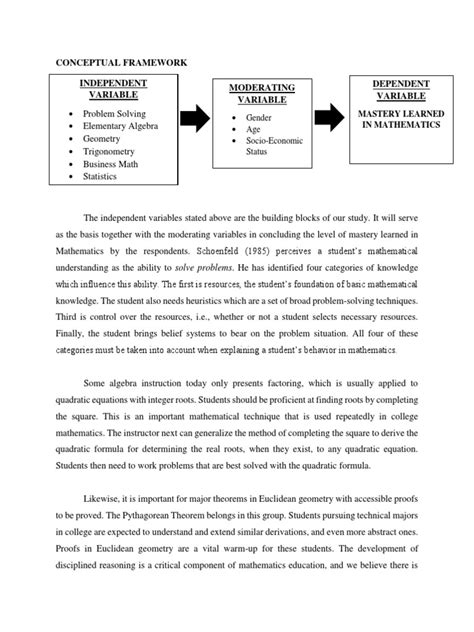 conceptual framework independent variable moderating variable dependent variable pdf